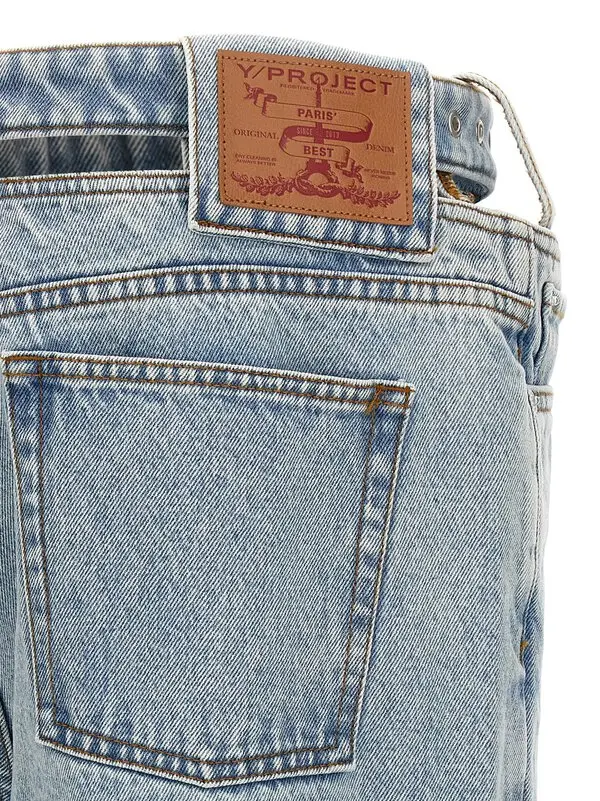 Y/Project Evergreen Y Belt Jeans - Light Blue - 63% Off | Editorialist